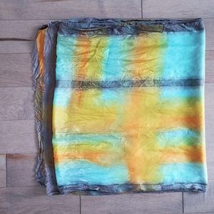 Vintage | Accessories | Blue And Orange Silk Scarf | Poshmark